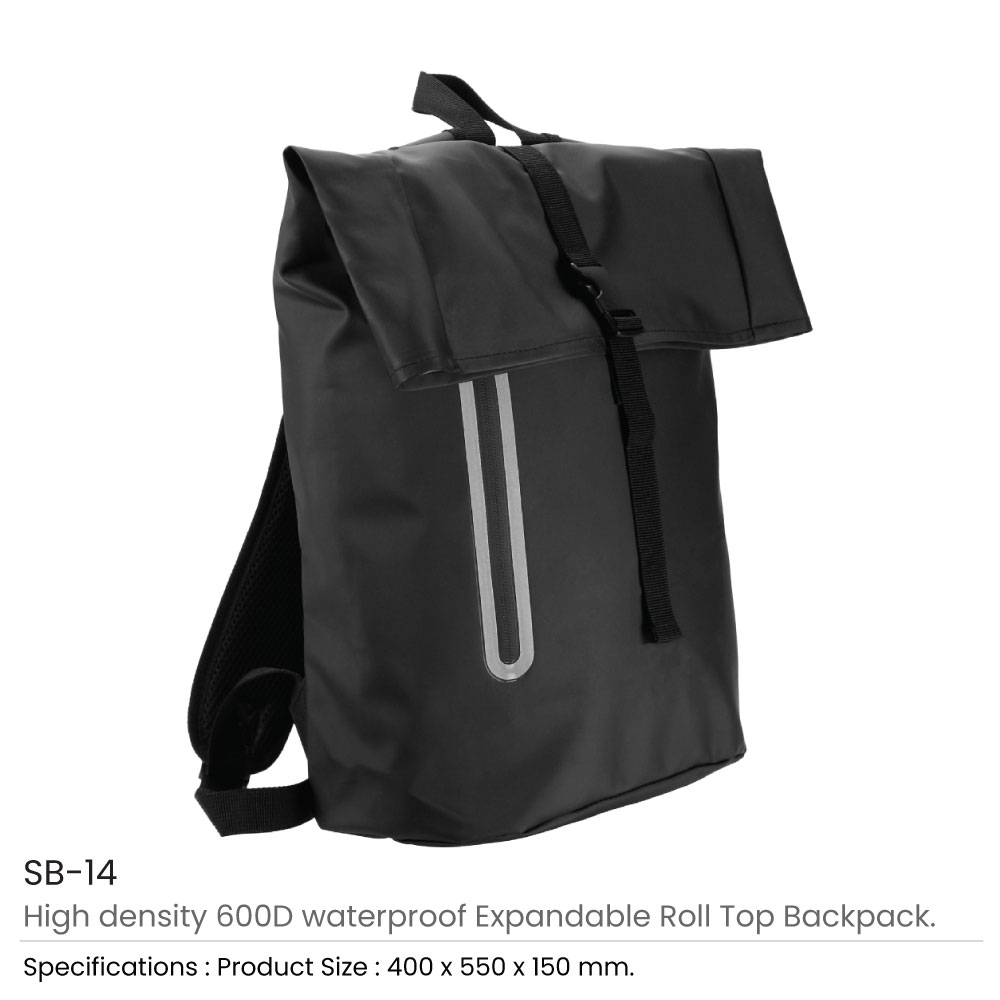 Expandable Roll-Top Backpacks, 600D Polyester Material | Promotional ...